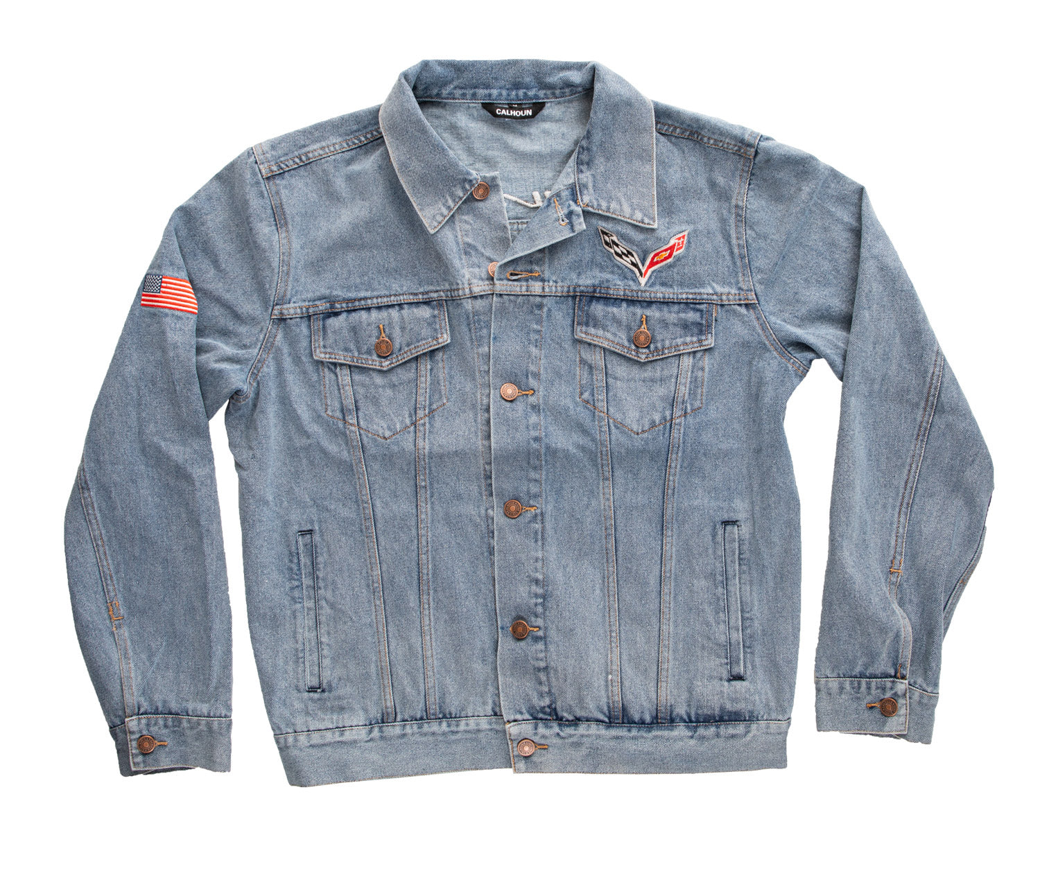 CORVETTE JEAN JACKET C7 EMBLEM FRONT AND LETTERS ON BACK (LIMITED STOC ...