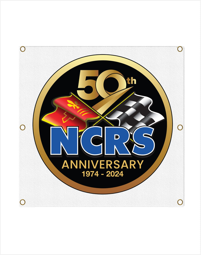 NCRS 50th ANNIVERSARY Garage Banner – NCRSapparel.com